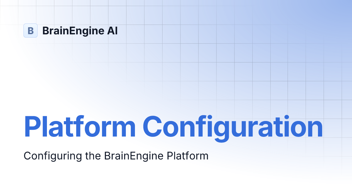 Platform Configuration | BrainEngine AI
