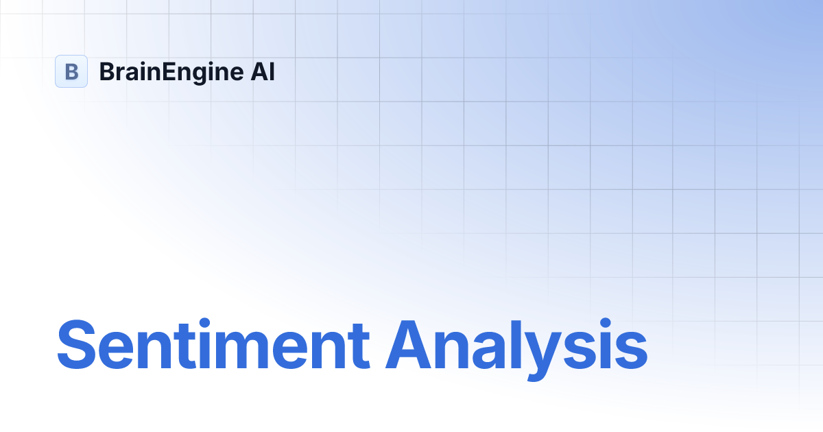 Sentiment Analysis | BrainEngine AI
